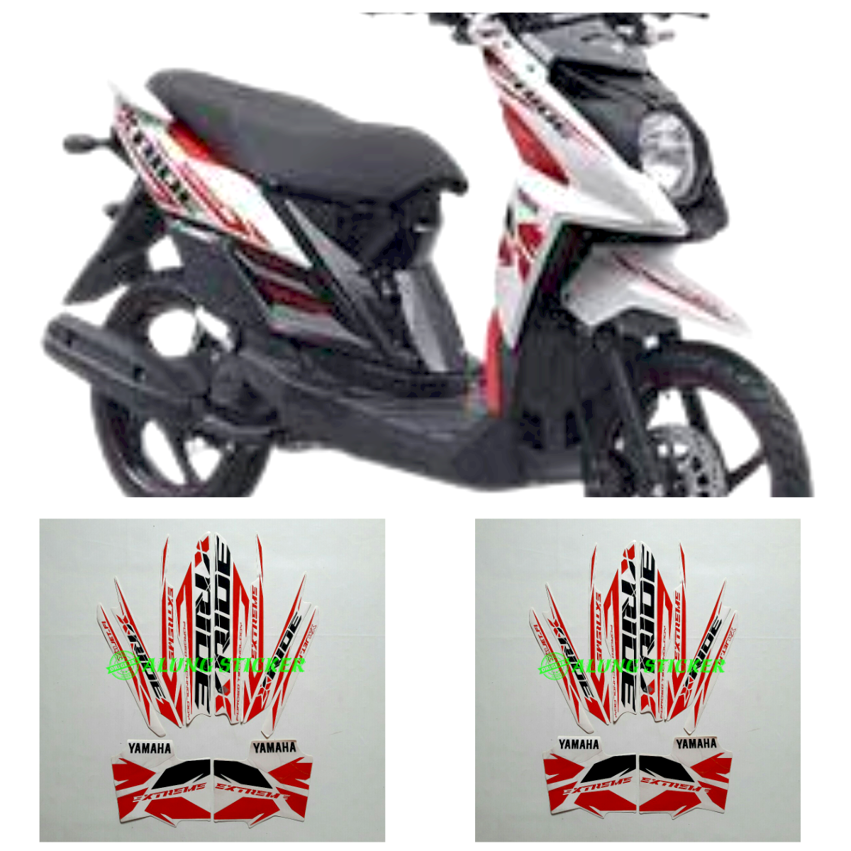STIKER STRIPING LIS LES BODY MOTOR YAMAHA X RIDE XRIDE X-RIDE TAHUN ...