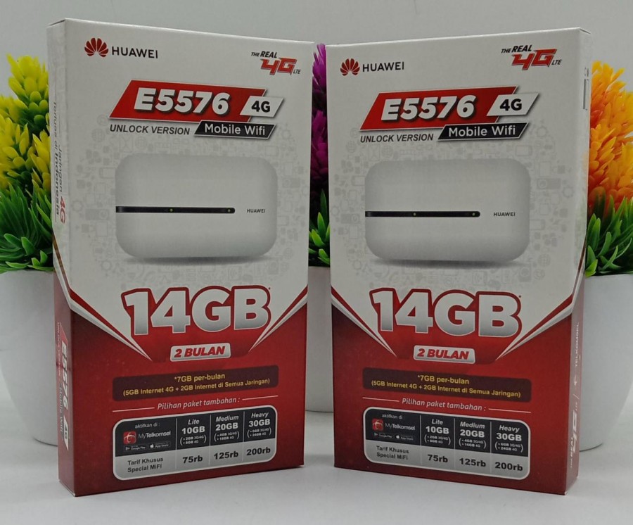 RESMI MODEM WIFI MIFI 4G LTE HUAWEI E5576 UNLOCKED FREE TELKOMSEL 14GB ...
