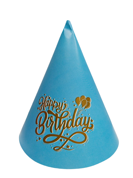 Topi Ulang tahun anak dewasa lingkar kerucut motif huruf Gold hiasan ...