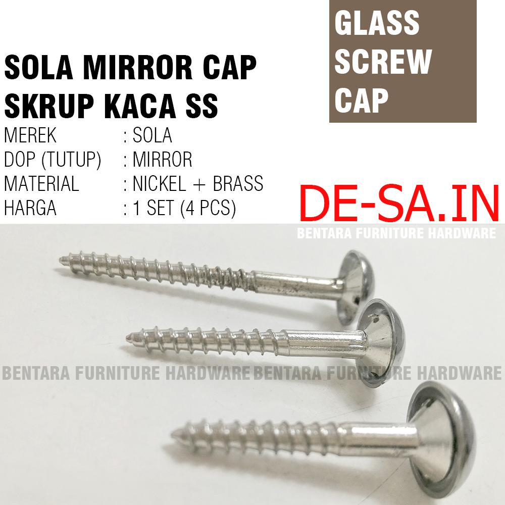 4 x Sola Skrup Kaca Stainless Sola #8 X 1 1/4 Inchi - 30MM 3CM Sekrup ...