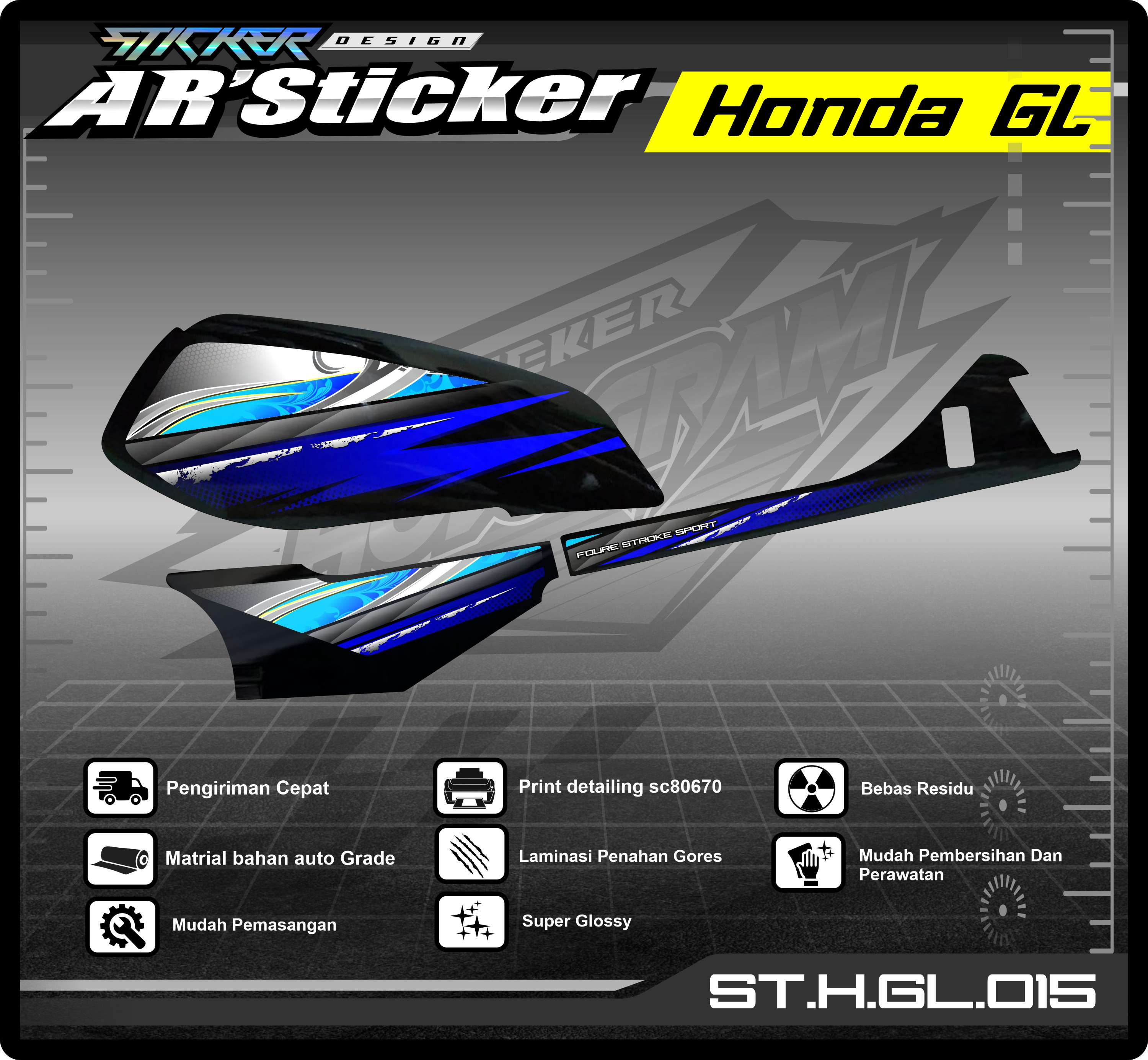 Gl Sticker Striping Gl Pro/ Gl Max - Stiker Motor Keren Setiker Honda ...