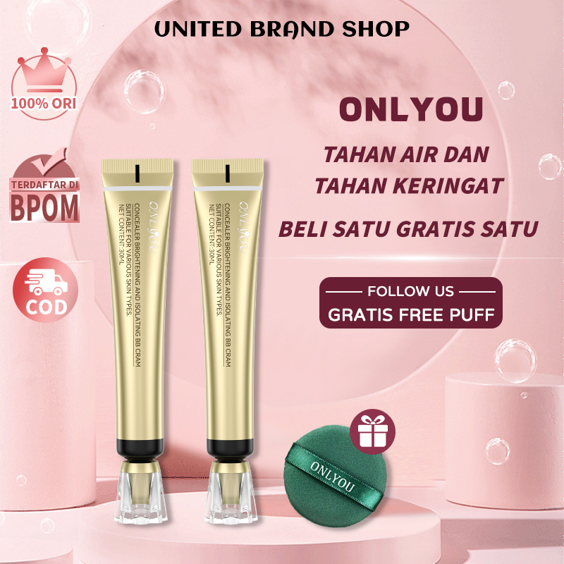[BPOM]【Beli 1 Gratis 1】ONLYOU Alas Bedak Cair BB Cream Concealer Tahan ...