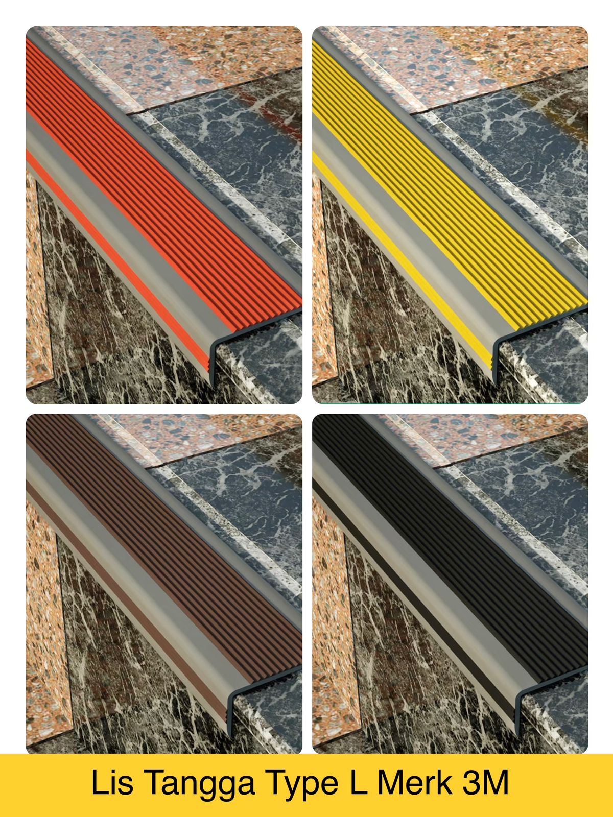 Lis tangga Pengaman Anti Slip tangga + 3M Doubletape Step Nosing Karet ...
