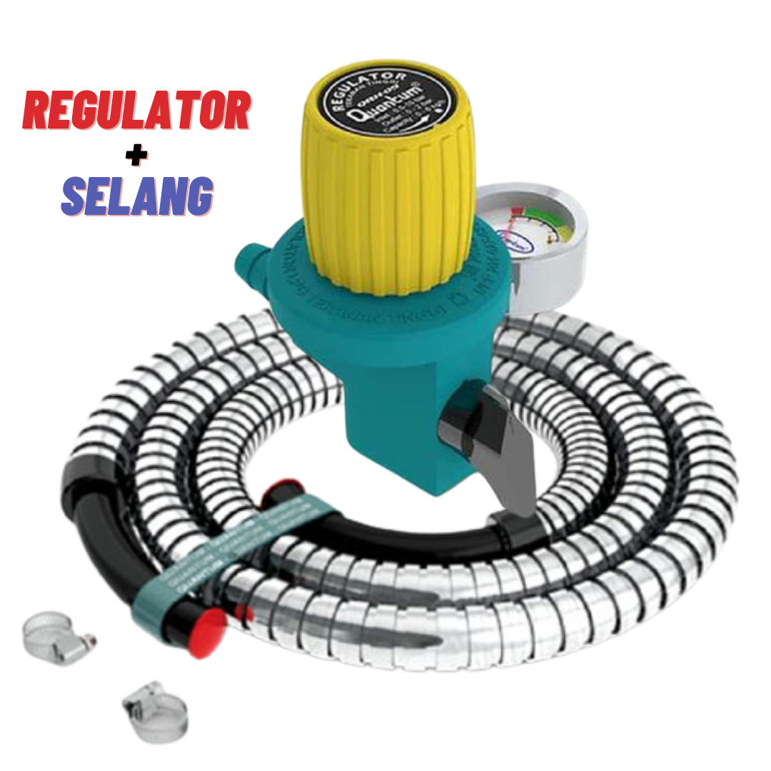 SELANG REGULATOR QUANTUM QRH-09 GB PAKET REGULATOR + SELANG KOMPOR GAS ...