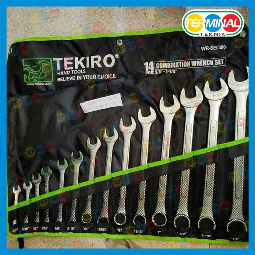 Tekiro kunci ring pas set 14 pcs ukuran 3/8" sampai 1 1/4" inch tekiro | Lazada Indonesia