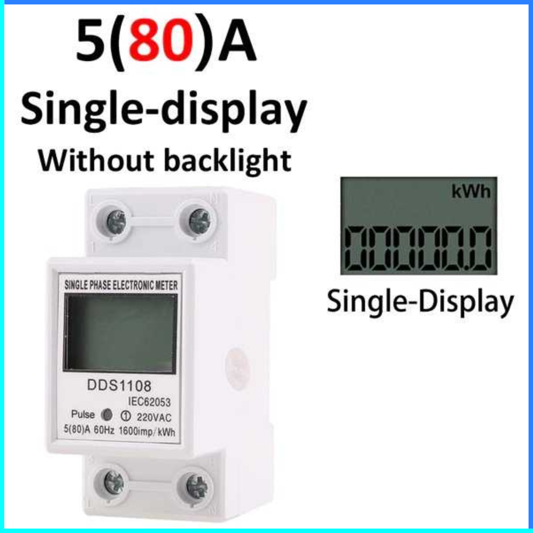 COD DIANQI Meteran Listrik Digital Din Rail kWh Meter Single-Phase 220 ...