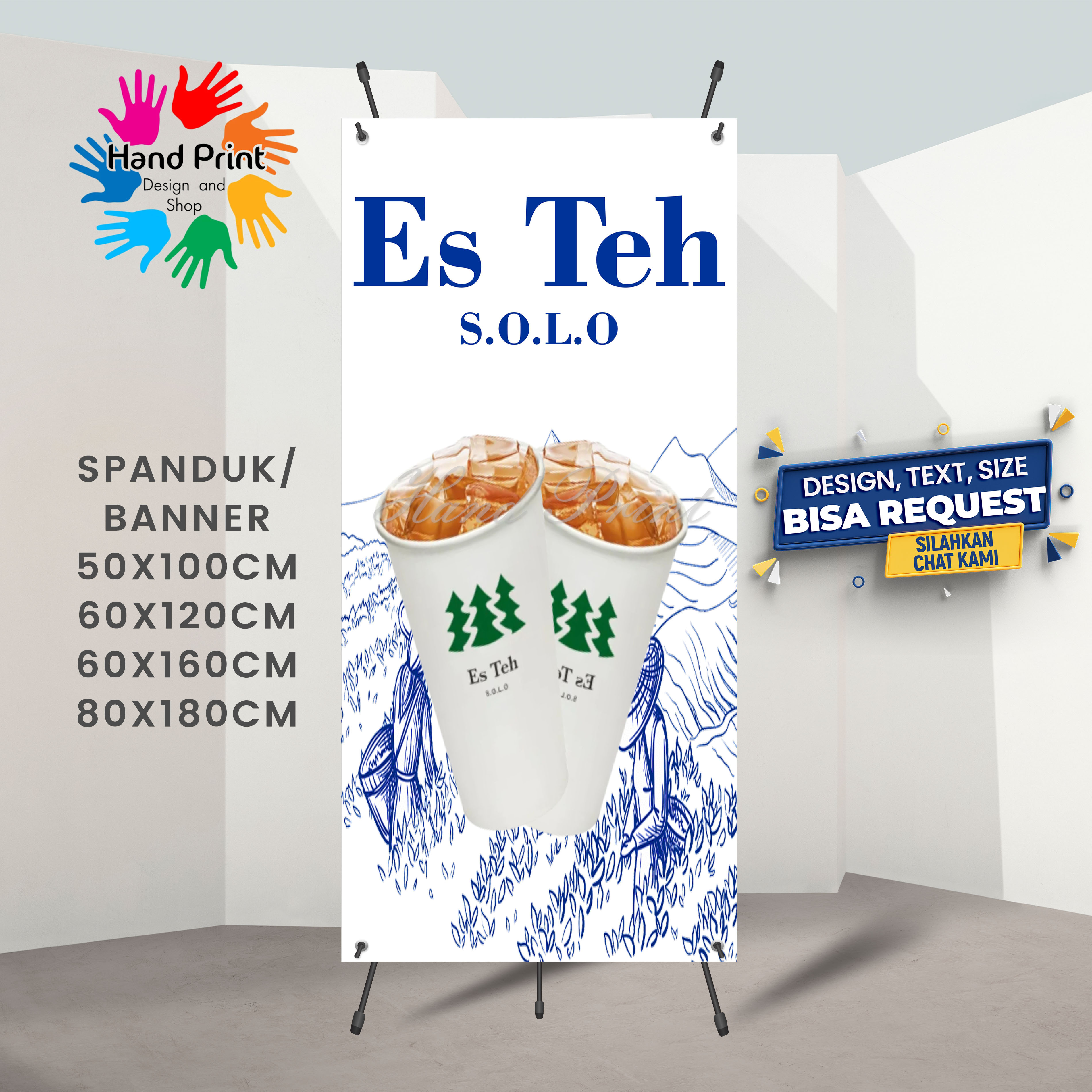 Spanduk Banner MMT Es Teh Solo Es Teh Poci Es Teh Raden Es Teh Jumbo Es ...