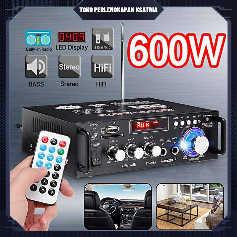 Amplifier Bluetooth Mobil Radio FM Home Theater 600W | Lazada Indonesia