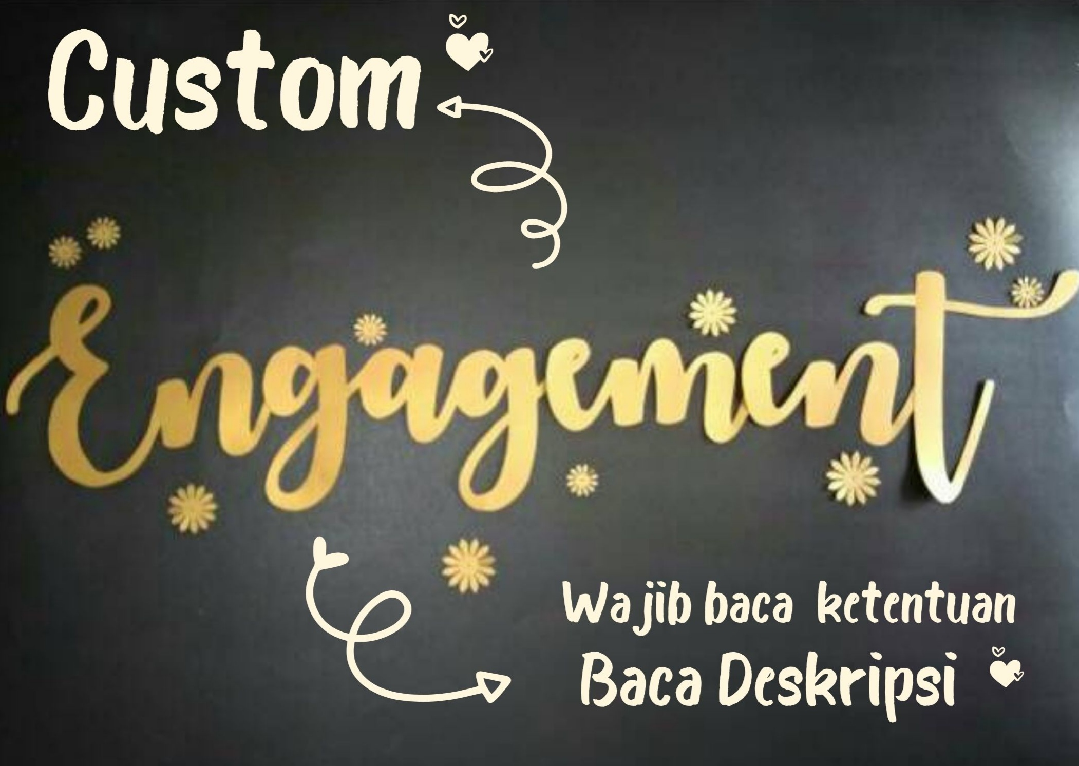 20cm Tulisan kertas backdrop dekorasi custom engagement hiasan dinding ...