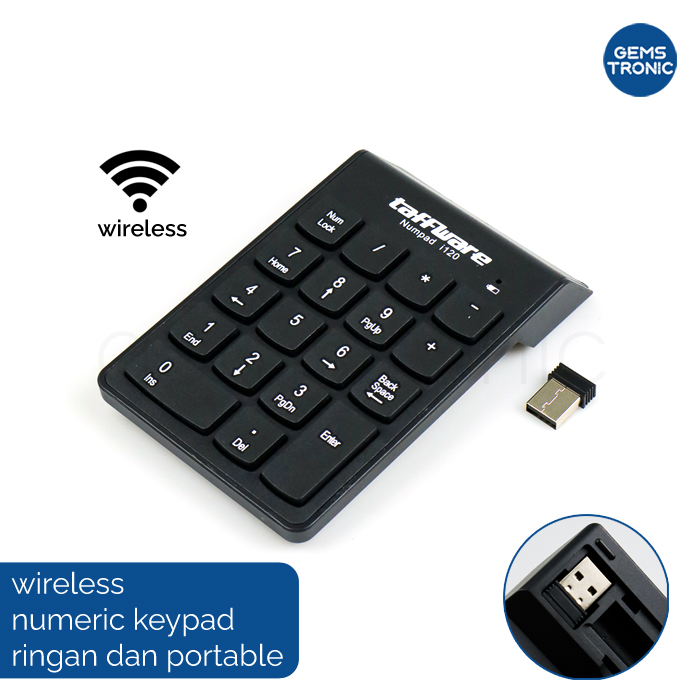 Keyboard Numeric Wireless Keypad Angka Numpad Taffware 2.4 GHz Numerik ...
