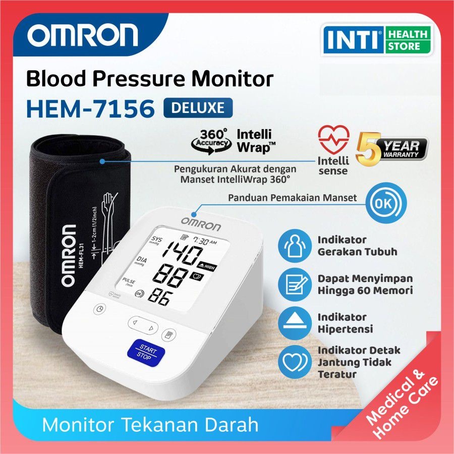 Omron | Tensimeter Digital HEM 7156T + Bluetooth | Blood Pressure ...