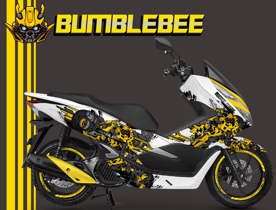 Decal Full Body Stiker Motor Honda PCX 150 / 160 Bumblebee Bumble Bee ...