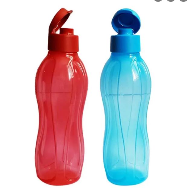 ECO BOTTLE 1LITER MERAH BIRU TUPPERWARE - 2pcs ( 1 merah dan 1 biru ...