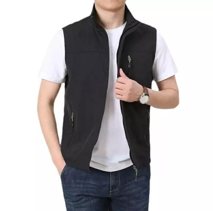 Rompi Pria Polos Simpel / Rompi Lapangan / Rompi kantoran / Rompi Motor ...