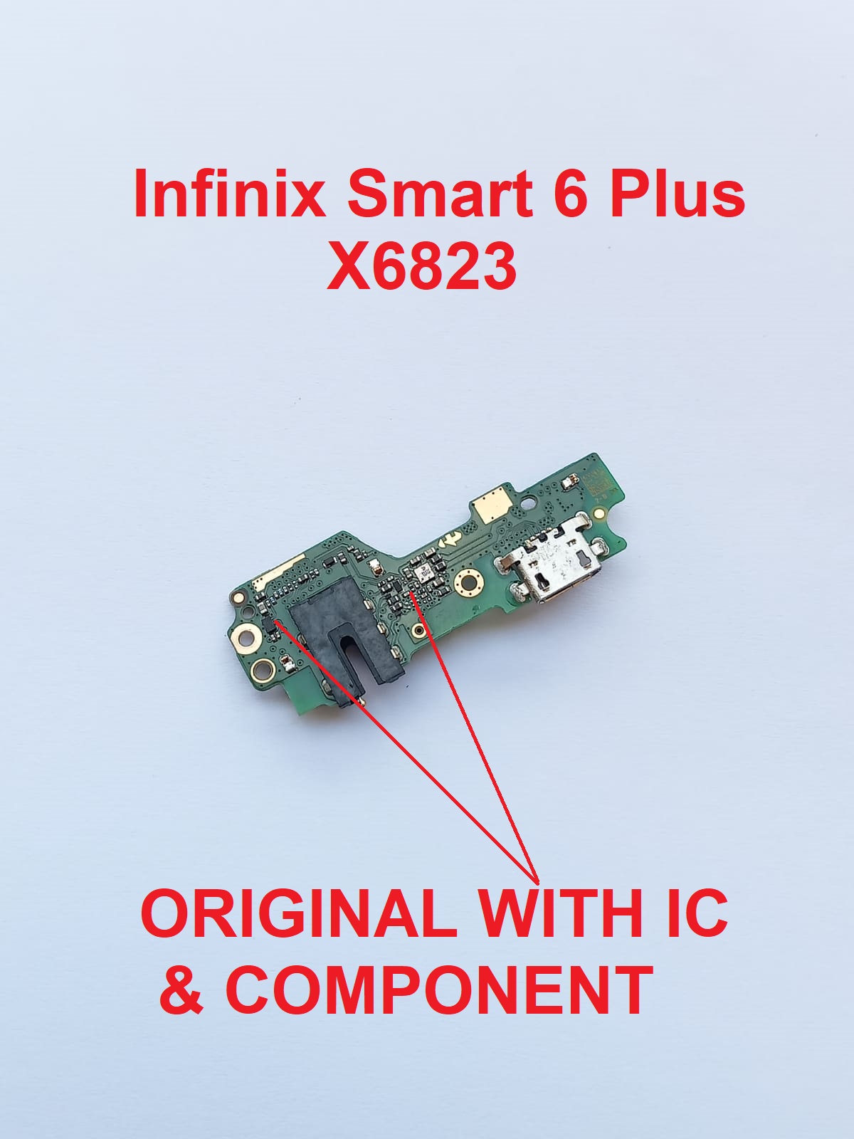 Infinix SMART 6 PLUS X6823 FLEXIBLE CHARGER Papan Cas WITH IC FULL COMPONENT USB MICRO CHARGING ...