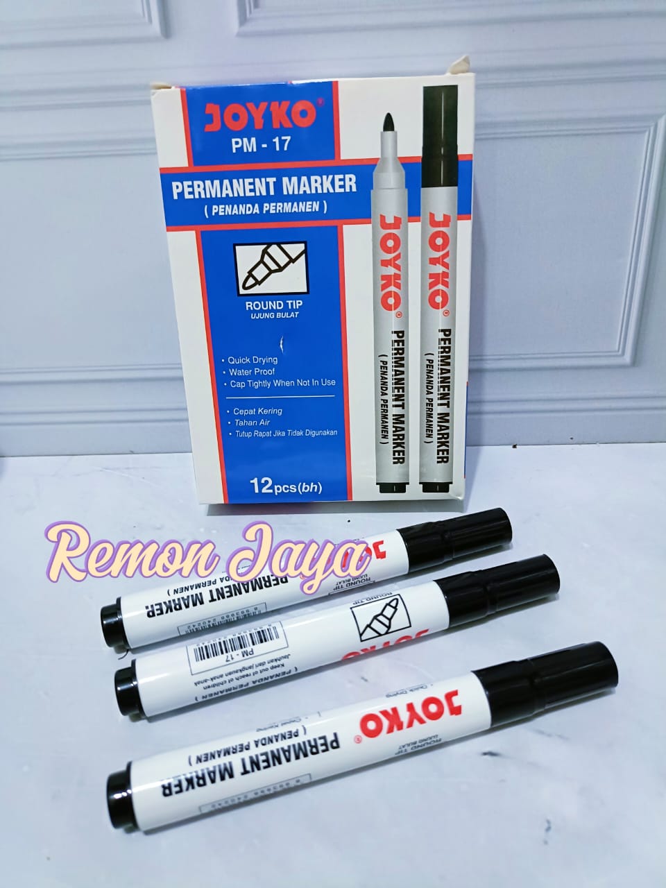 PROMO 1 PCS Spidol Permanen Hitam Biru Merah Joyko PM-17 ~ 19 Permanent ...
