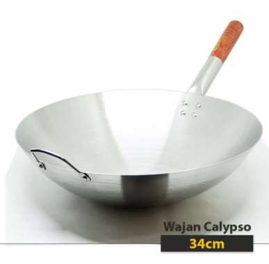 Wajan Penggorengan Premium Stainless Steel Gagang Kayu 34 cm Nasgor | Lazada Indonesia