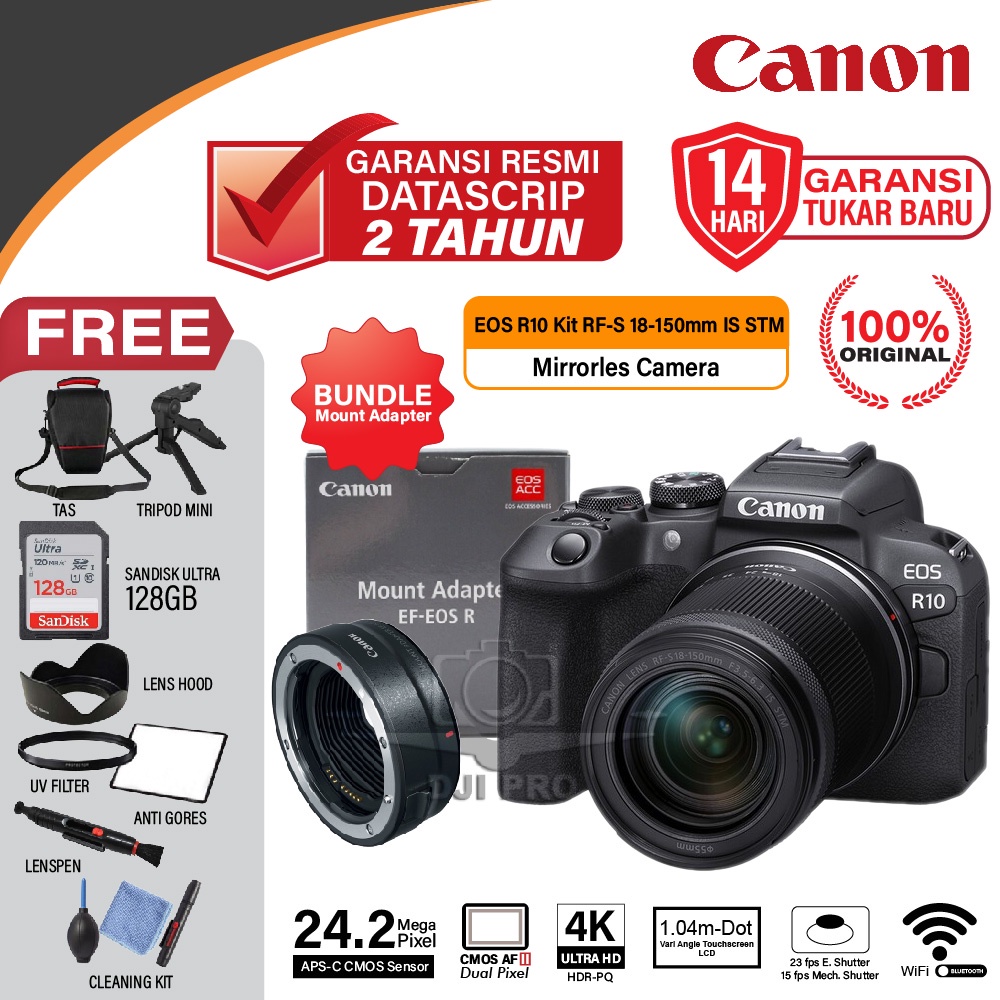 Canon EOS R10 Kit RF-S 18-150mm STM EOS R 10 Kit 18-150 Resmi | Lazada ...