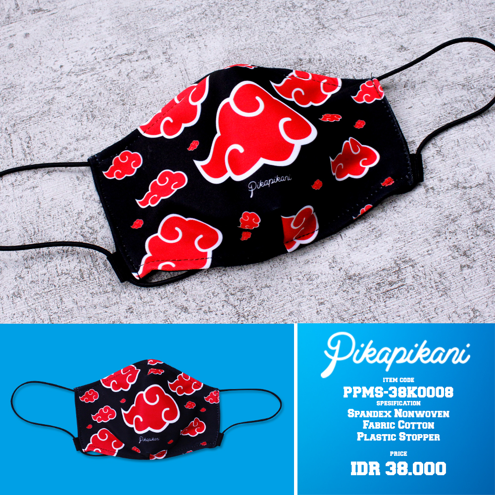 New Masker Kain 2 Ply Anime Naruto Shippuden Akatsuki Clan Pikapikani ...