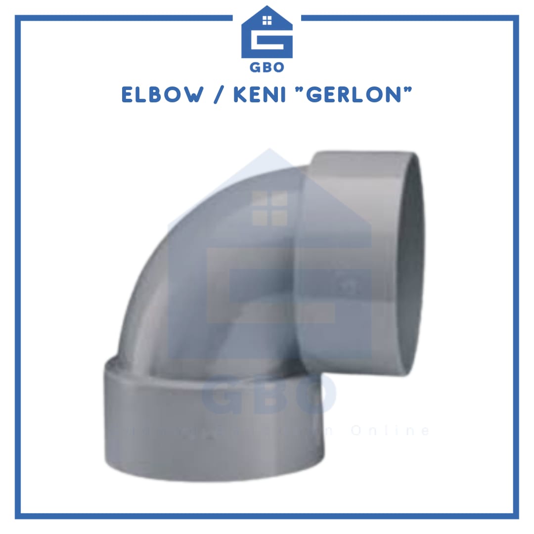 GERLON - KENI 4" / KNEE 4 INCH / ELBOW / BELOKAN PIPA PVC MURAH ...