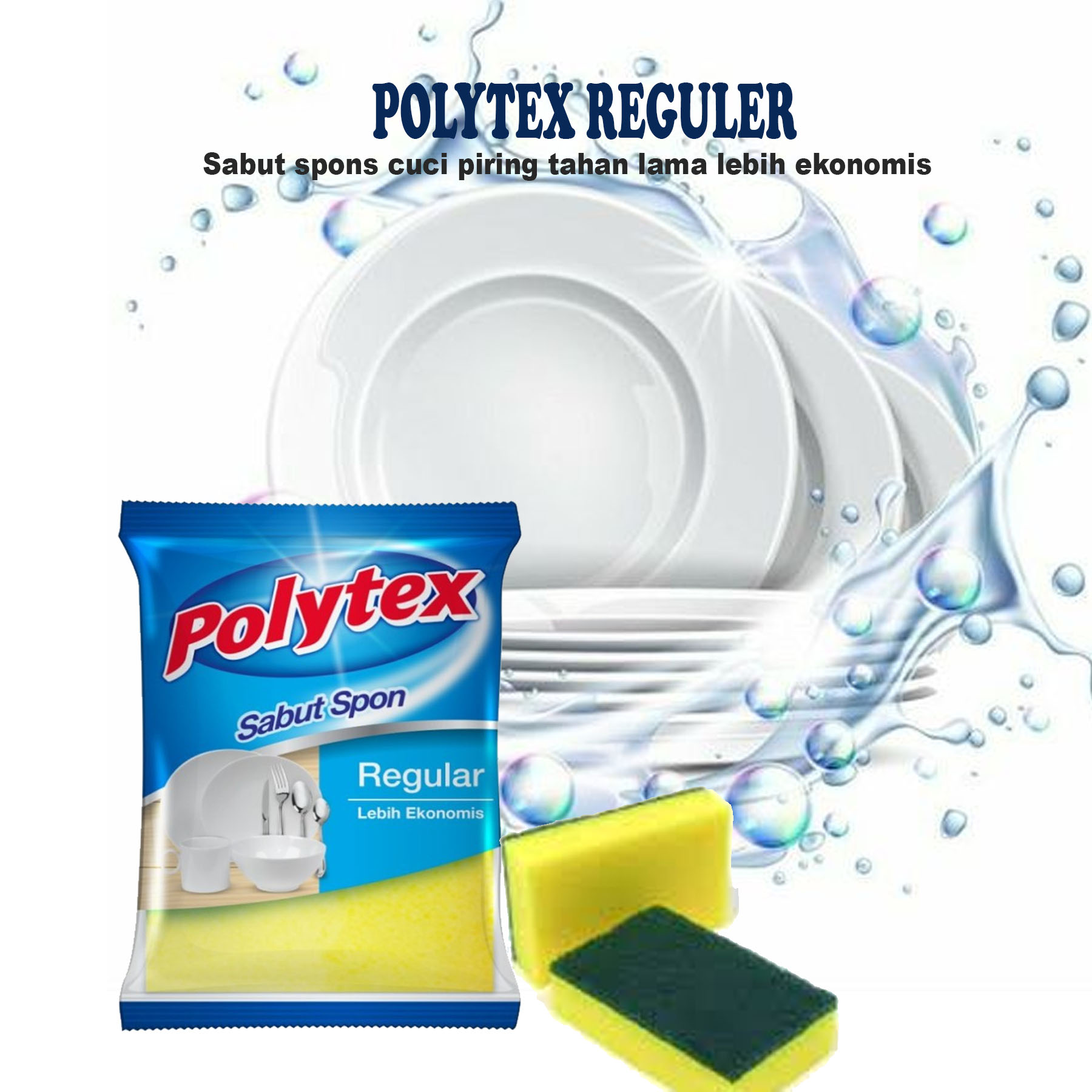 Polytex Sabut Spon Reguler Tahan Lama - Busa Cuci Piring - Spons ...