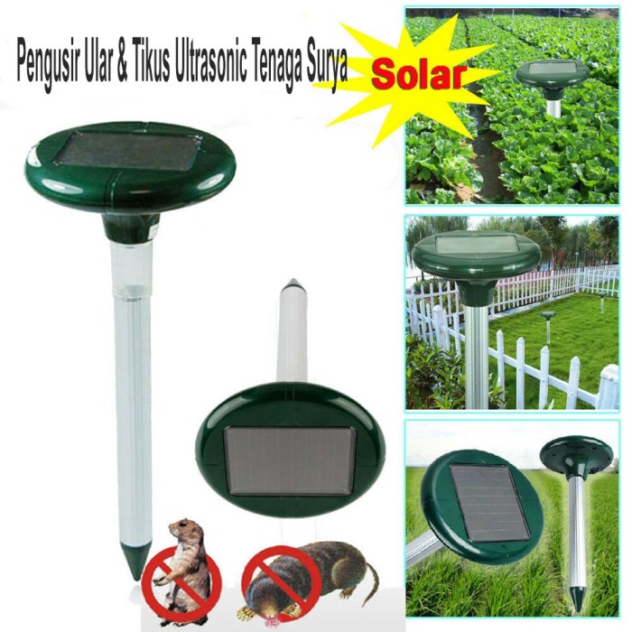Alat Pengusir Hama Ular Tikus Ultrasonic Tenaga Surya Solar | Lazada ...