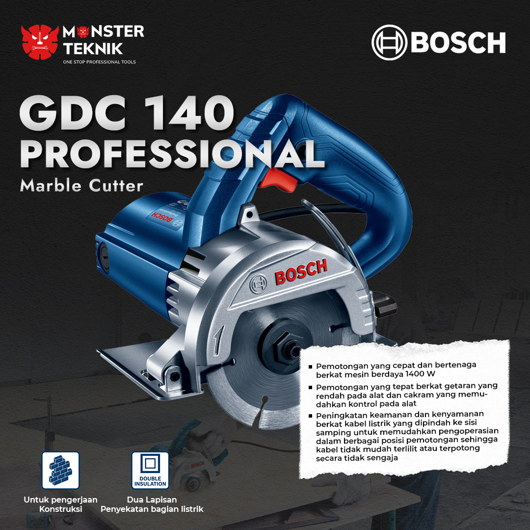 Mesin Potong Keramik Marmer 4" Bosch GDC 140 Marble Cutter 4 inch GDC140 PEMOTONG KERAMIK 1400 ...