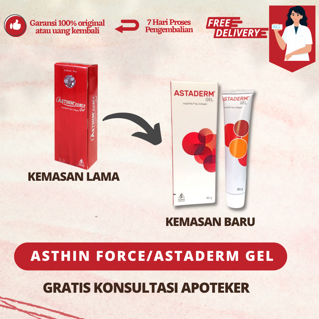 Asthin Force Astaderm Gel Moisturizer Kulit 30g COD Anti Penuaan dini ...