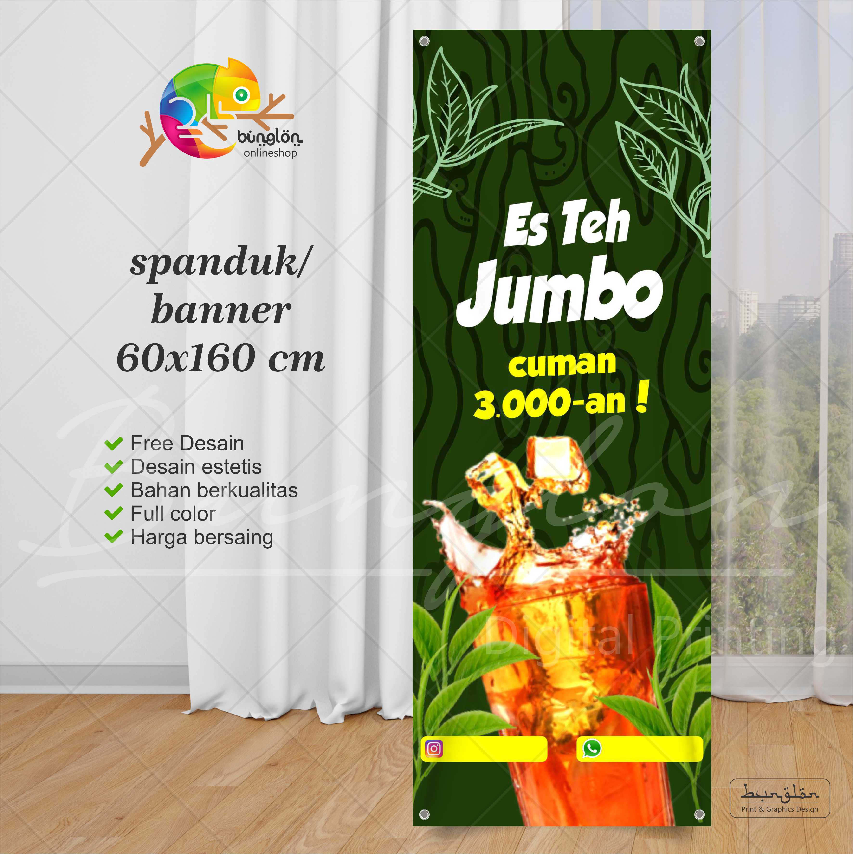 Spanduk Banner Es Teh Jumbo Murah Berkualitas | Lazada Indonesia