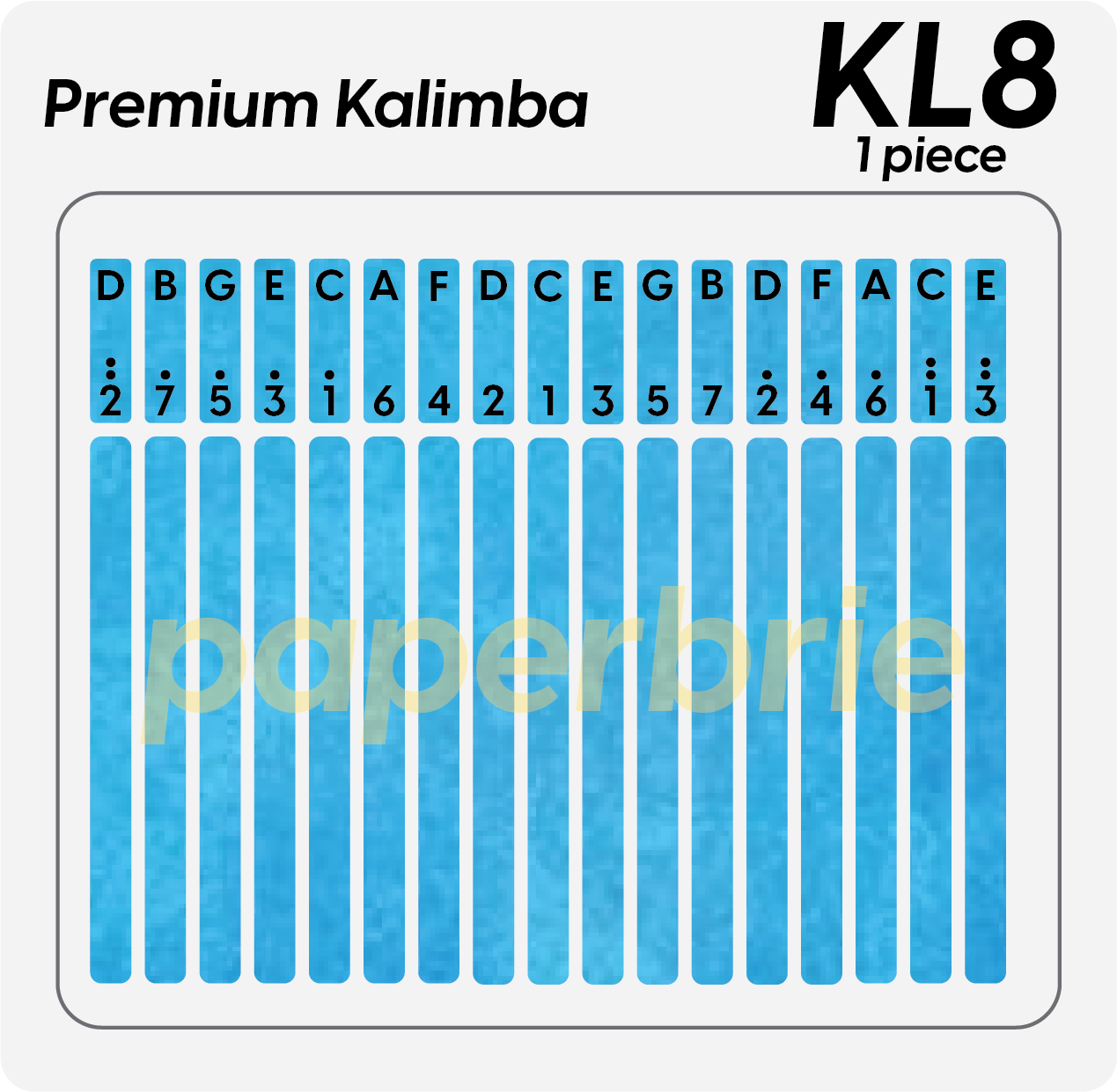 Sticker KALIMBA PREMIUM 17 Keys Multicolor Notasi Stiker Not Angka ...