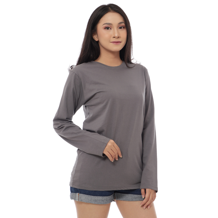 Baju Kaos Polos Sultan Cotton Combed 30s Lengan Panjang Wanita | Kaos ...