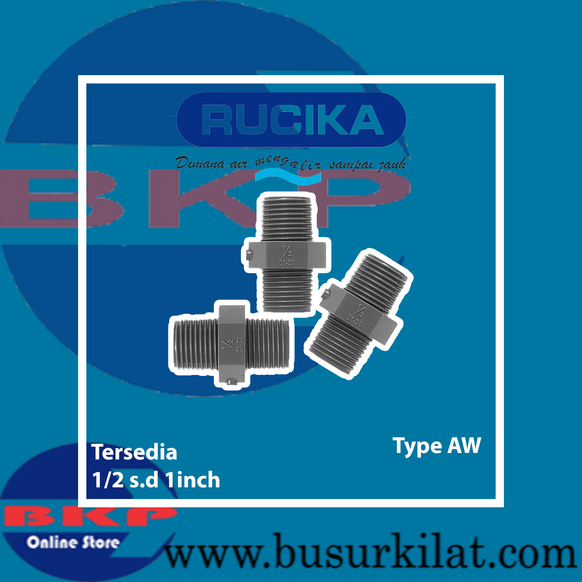 DOUBLE NEPEL 1 " INCH PVC RUCIKA (AW) / SAMBUNGAN PIPA / DOUBLE NEPPLE ...