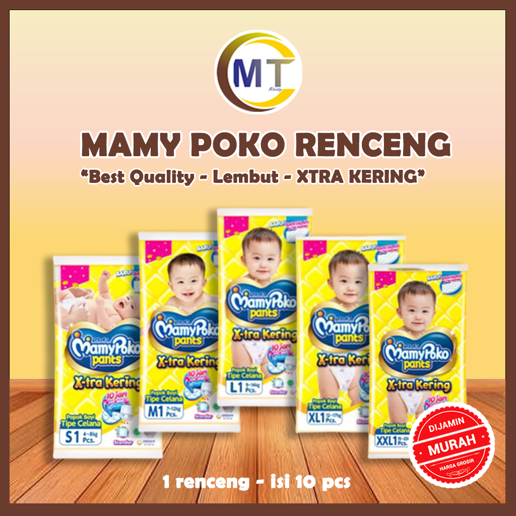 Mamy Poko X-Tra Kering 1 Renceng Semua Ukuran S, M, L, XL, XXL Mamy ...