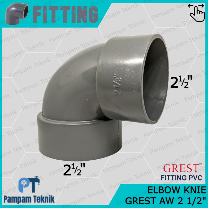 Keni L Knie Elbow Knee 2 1/2" inch AW GREST - FITTING PIPA PVC 2 1/2 ...