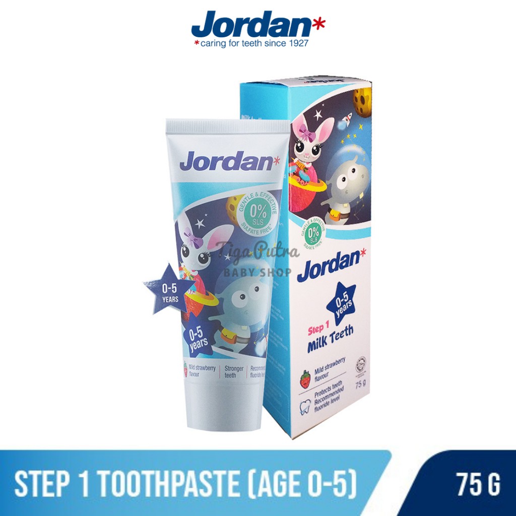 Jordan Pasta Gigi Odol Bayi Anak Oral Care Kids Toothpaste Step 1 (0-5 ...