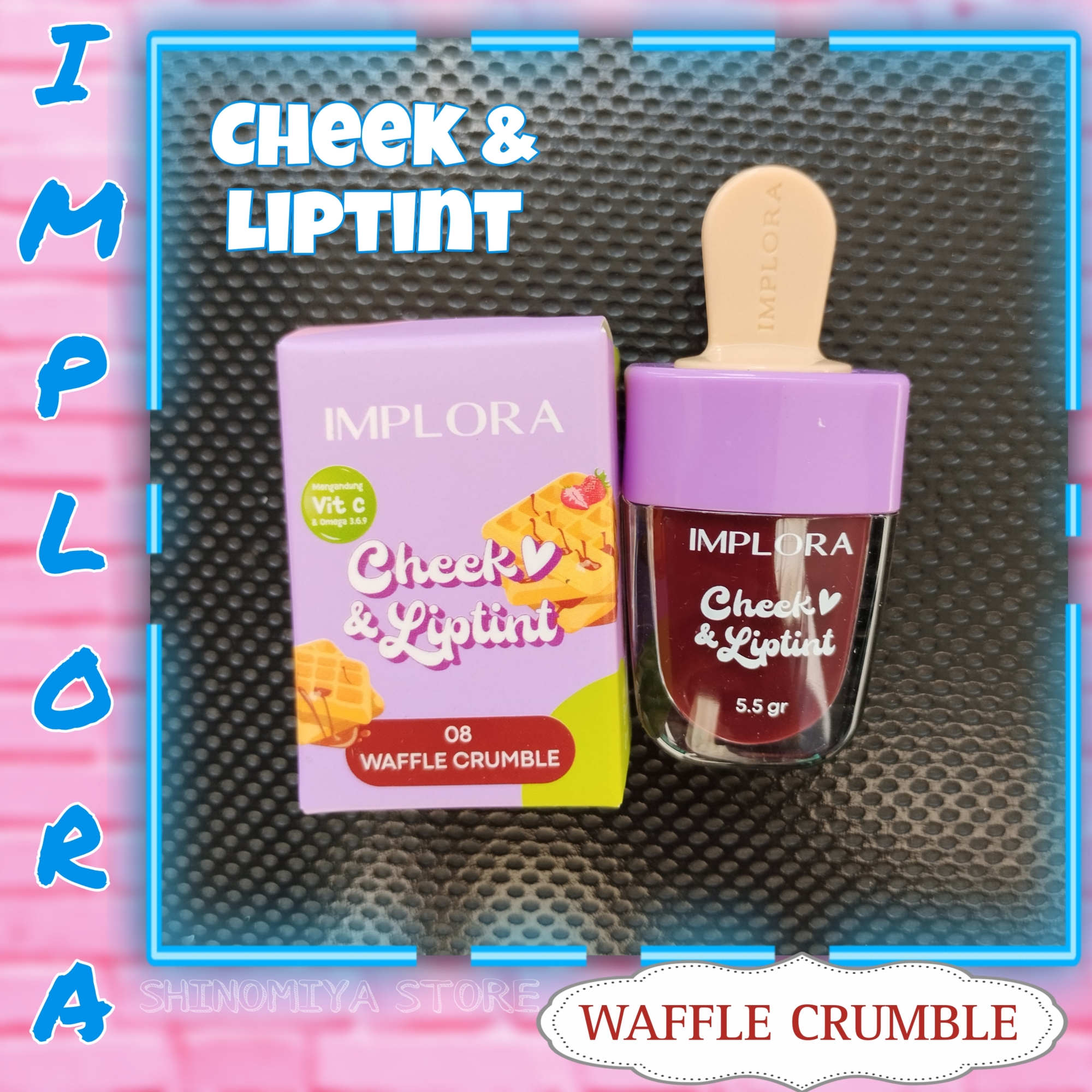 (WAFFLE CRUMBLE) IMPLORA LIPTINT BIBIR DAN PIPI / CHEEK AND LIP TINT ...