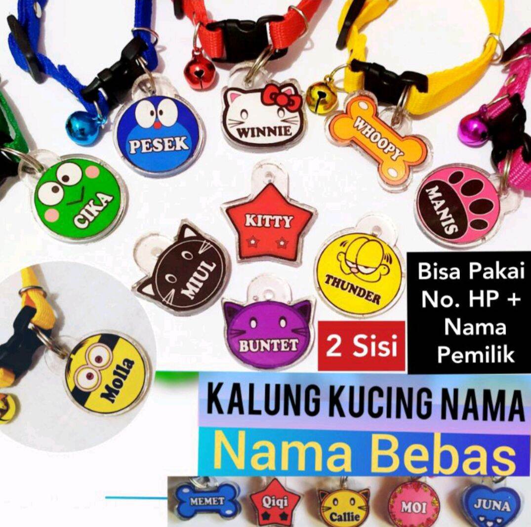 BERKUALITAS AQILLAH STORE99 KALUNG KUCING NAMA CUSTOM BISA PAKE NAMA DAN NOMOR HP + bonus ...