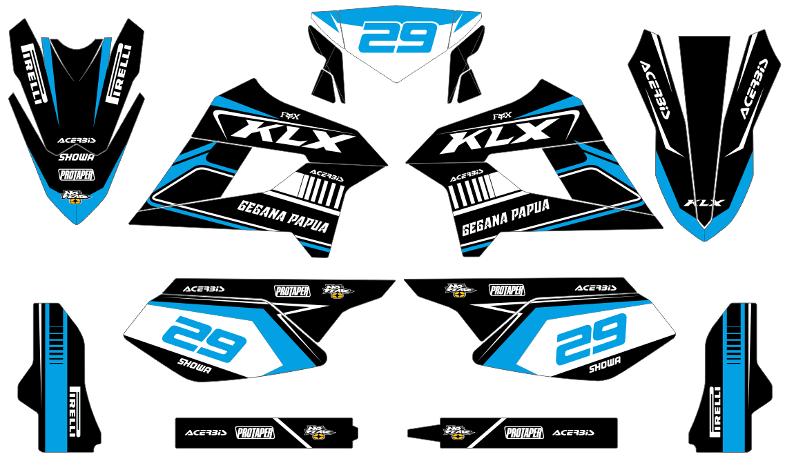 Decal Stiker KLX 250 Dekal Variasi Sticker Striping Custom Full Body ...
