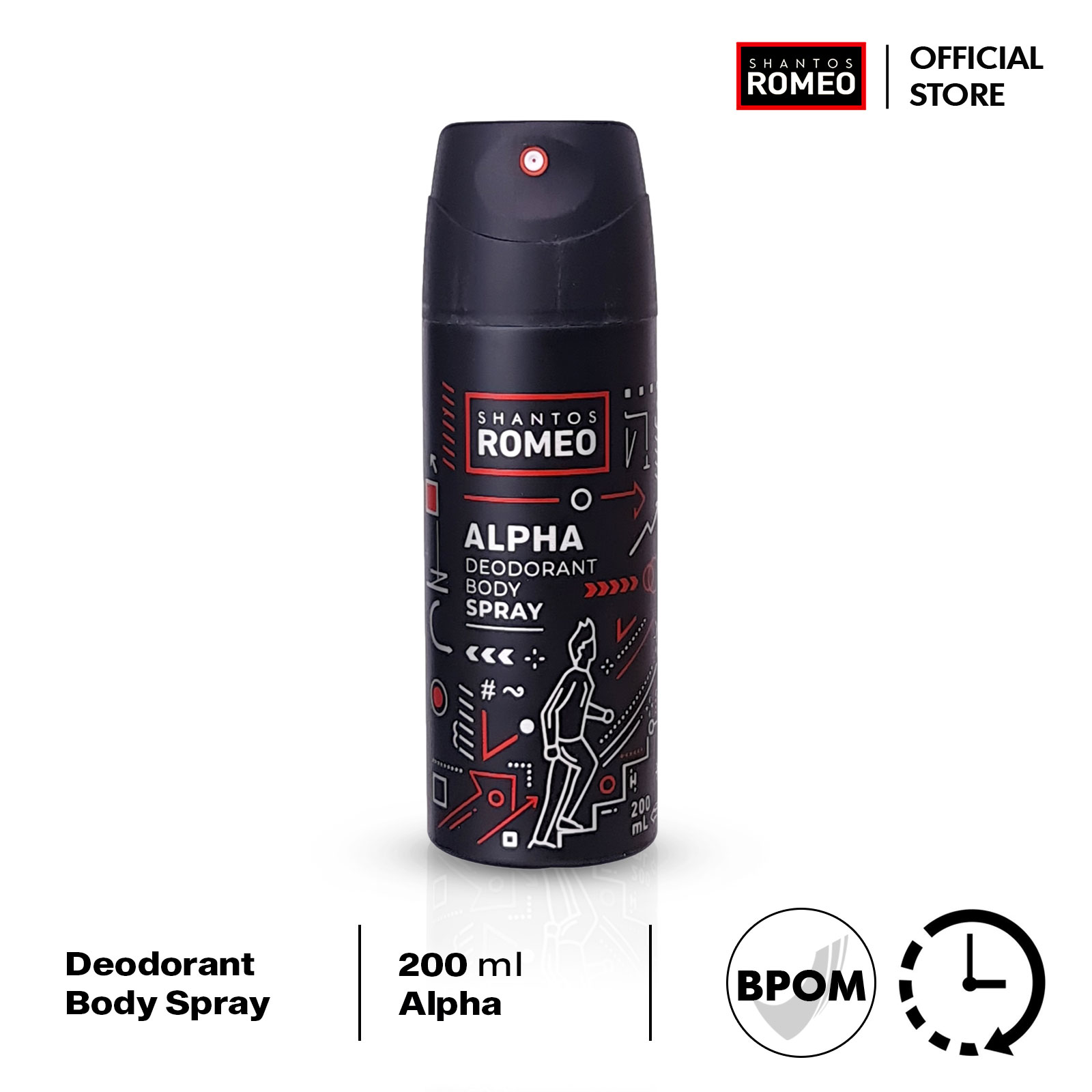 Shantos Romeo Deodorant Spray BPOM 200 ML Keharuman Tahan Lama Body ...