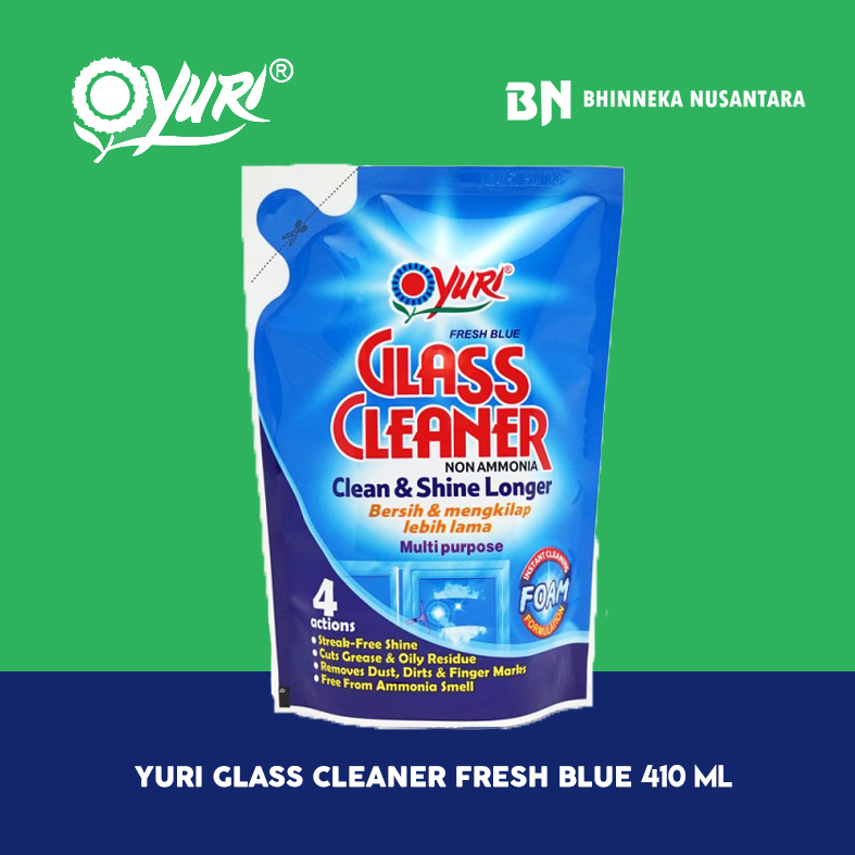 Yuri Glass Cleaner Foam Fresh Blue 410 Ml | Lazada Indonesia
