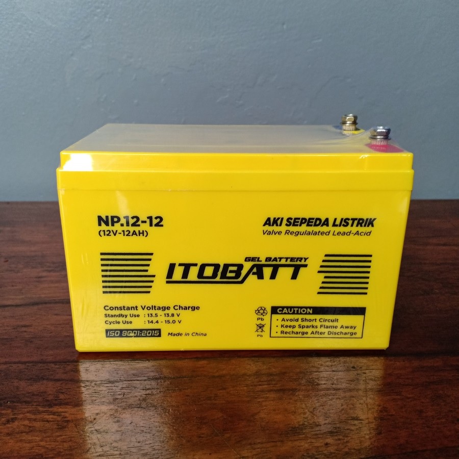 Aki Sepeda Listrik Selis 12v 12ah Aki UPS ITOBATT VRLA 12v 12Ah Baterai Kering Gel NP12-12 ...
