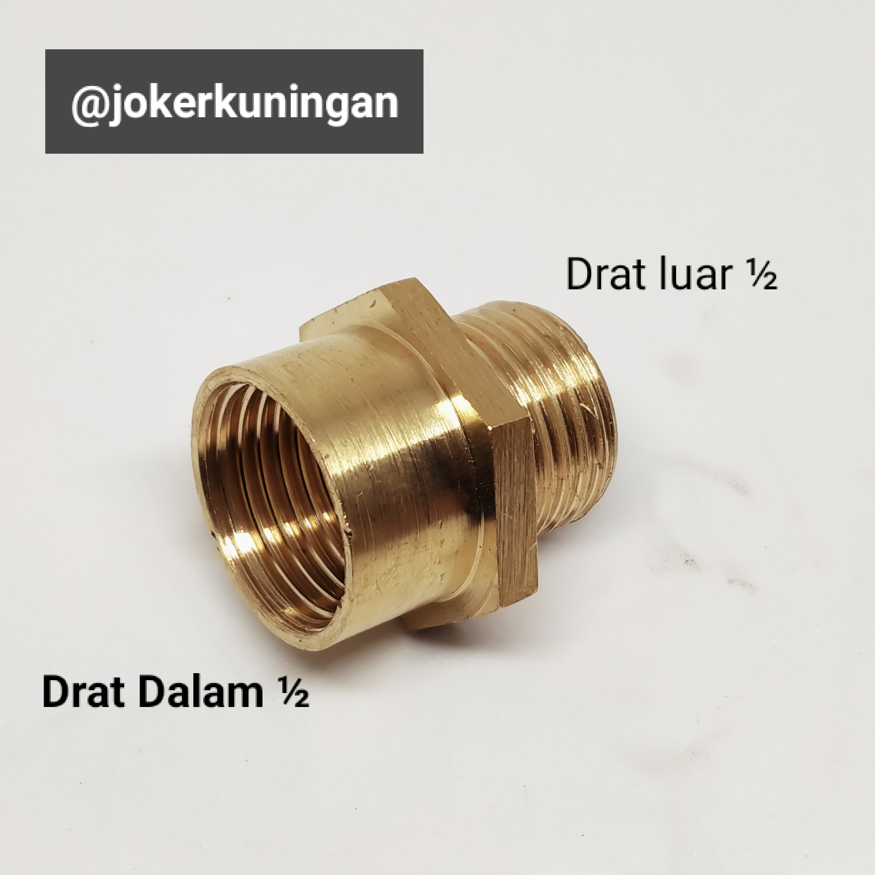 Verlop ring / flug ring kuningan drat dalam 1/2 x drat luar 1/2 ...