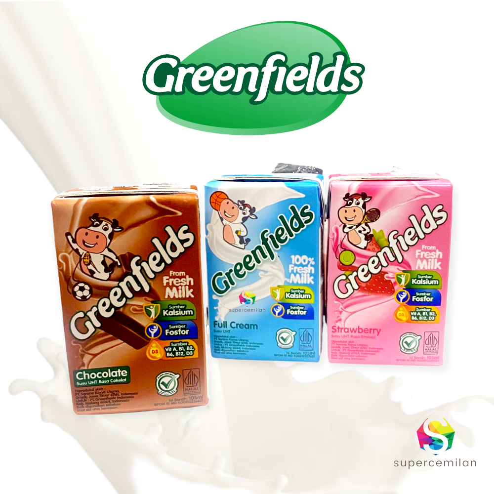 Susu Greenfields UHT 105 ML Full Cream / Choco Malt / Strawberry ...
