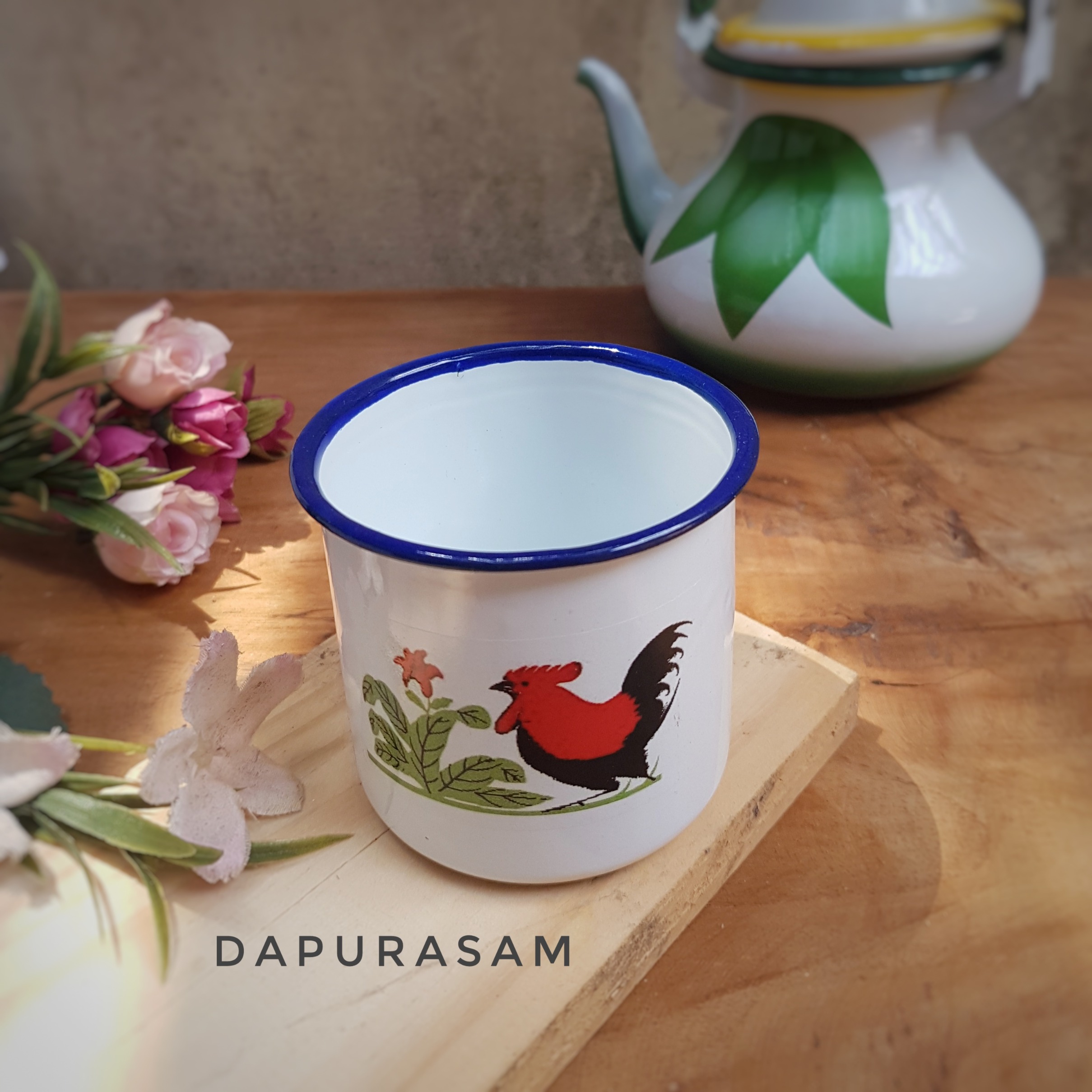 Mug Enamel Ayam Jago 7cm Gelas Karakter blek seng jadul | Lazada Indonesia