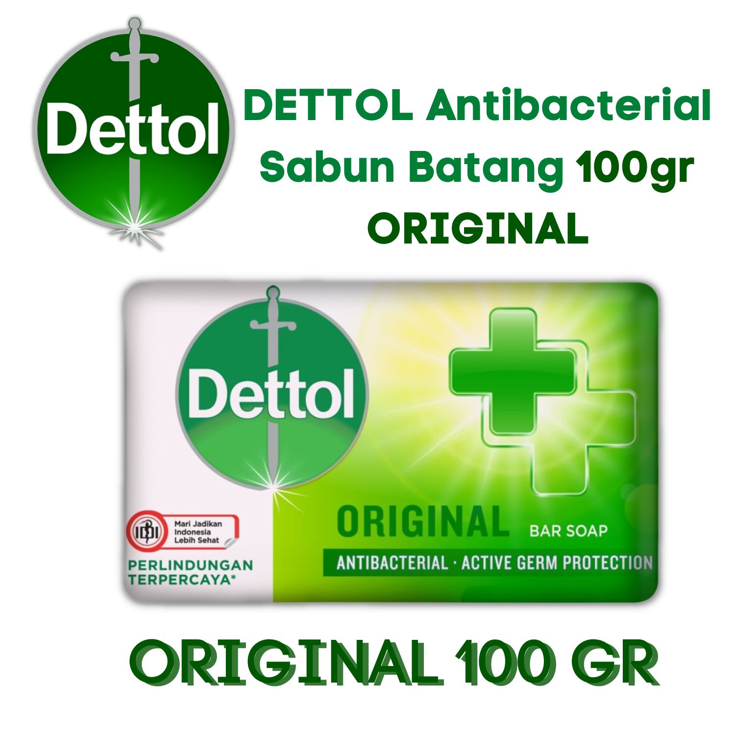 Dettol Original Anti Bakteri Sabun Batang Sabun Mandi Antibacterial Sabun dettol Hijau 100 gr ...