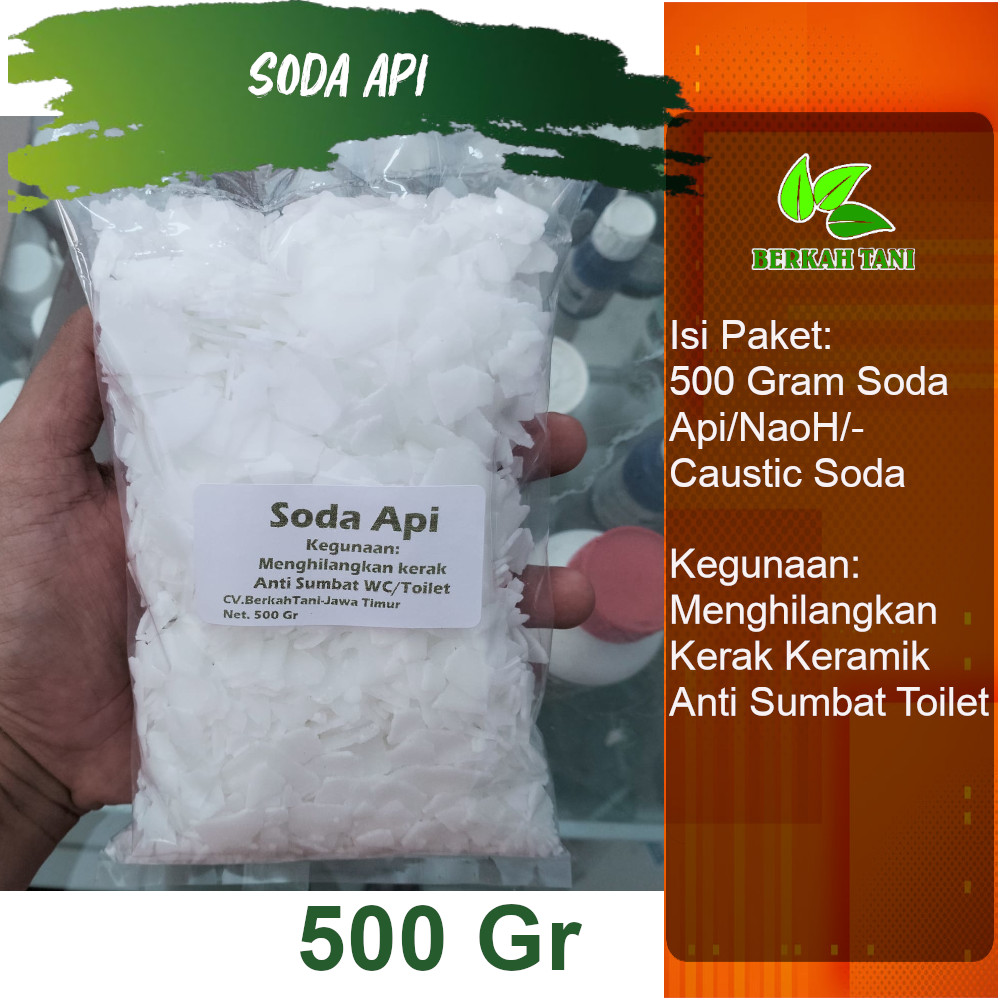 Soda Api Anti Sumbat Coustic Kaustik Soda NaOH Sodium Hidroxide Pembersih saluran wc mampet 500 ...