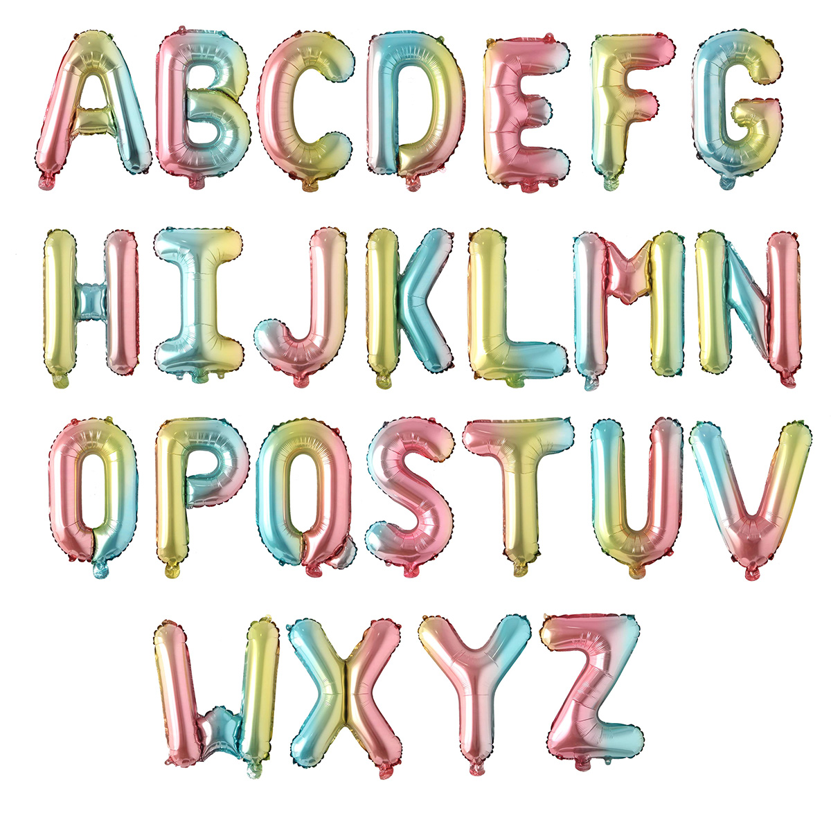 Balon Alfabet Bahan Foil Huruf 40cm Abjad Warna Ballon Motif Chrome ...