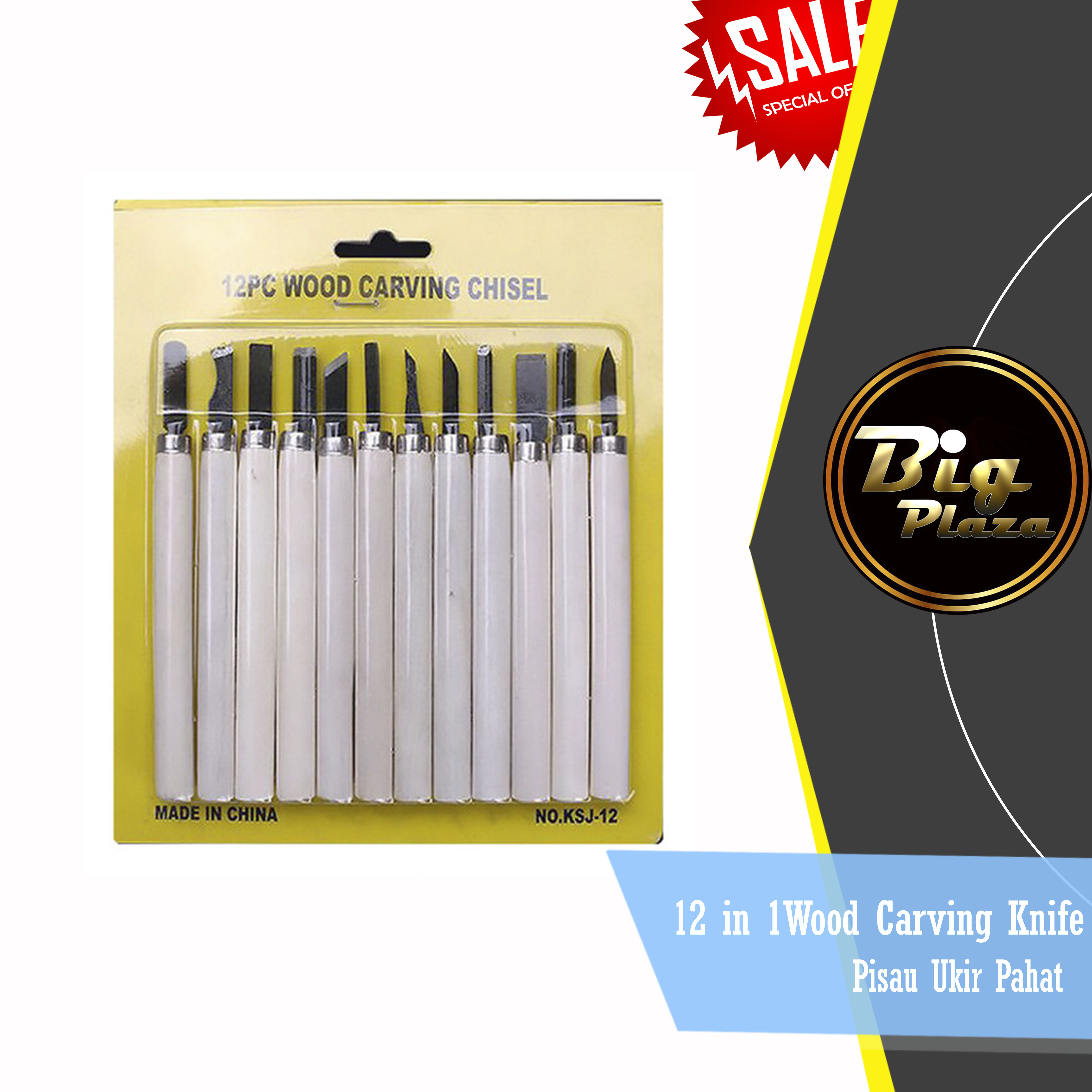 12 in 1Wood Carving Knife Set Pisau Ukir Pahat Kerajinan Kayu DIY A060 ...