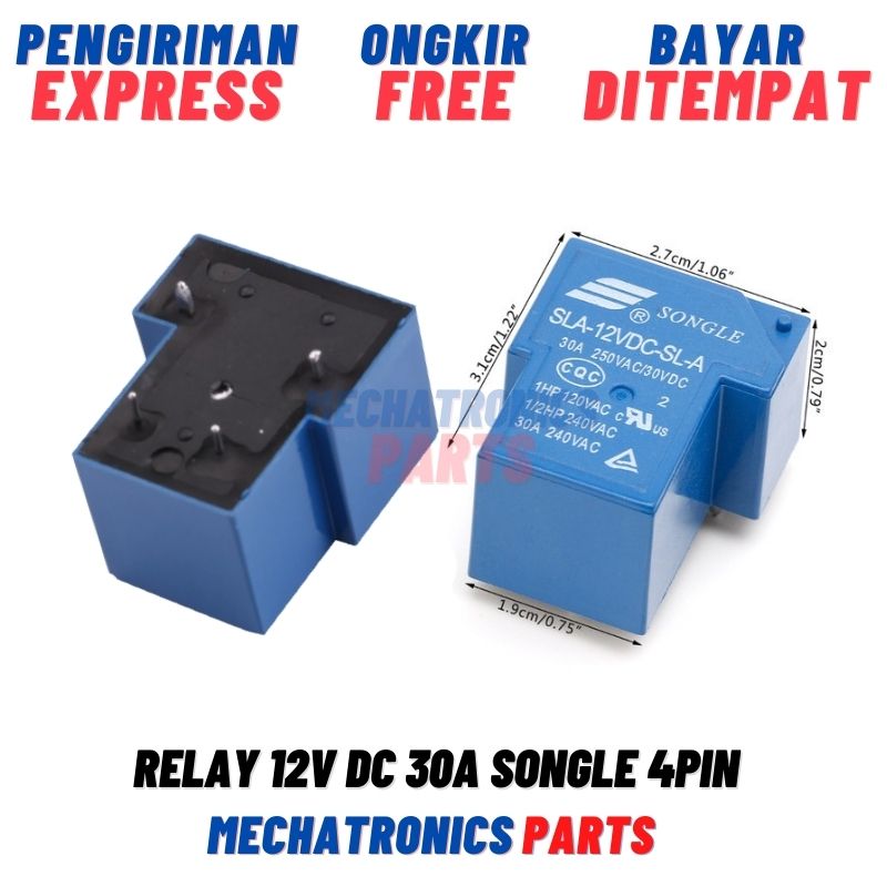 Relay 12V DC 30A SONGLE SLA-12VDC-SL-A 4Pin 4 Kaki Pin 4P Kodok ...