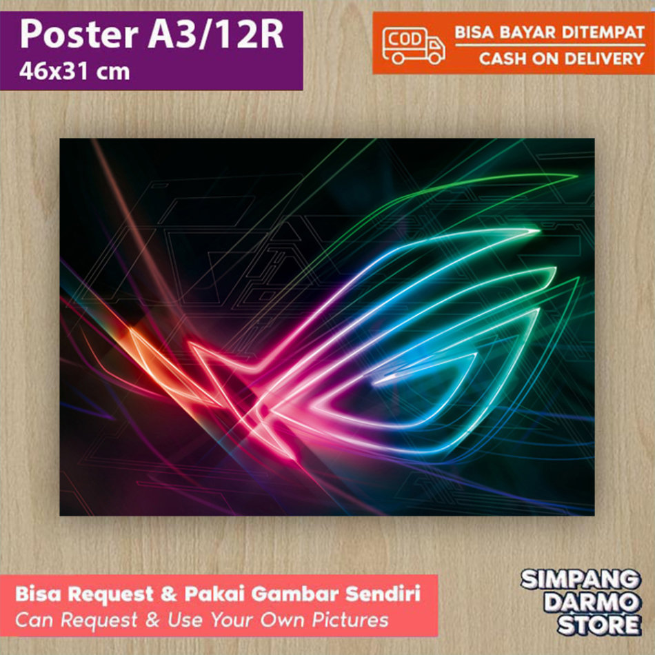 Poster ROG Republic Of Game Terbaru Ukuran A4 A3 Besar Kecil Bisa ...